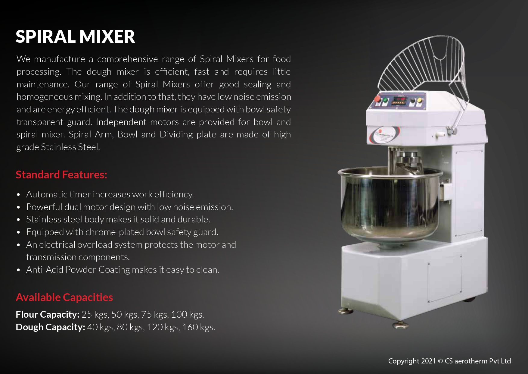 Spiral Mixer brochure | csaerotherm